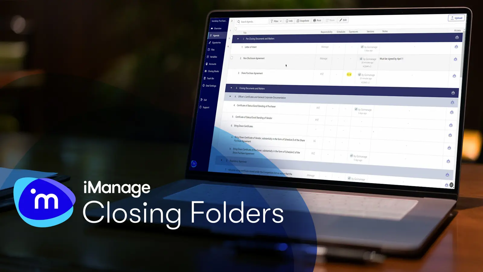 Closing Folders | Transaction Management Software | iManage