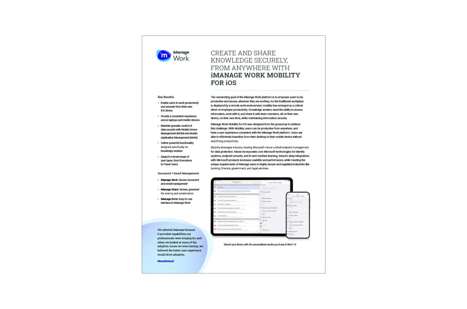iManage Work Mobility for iOS | iManage