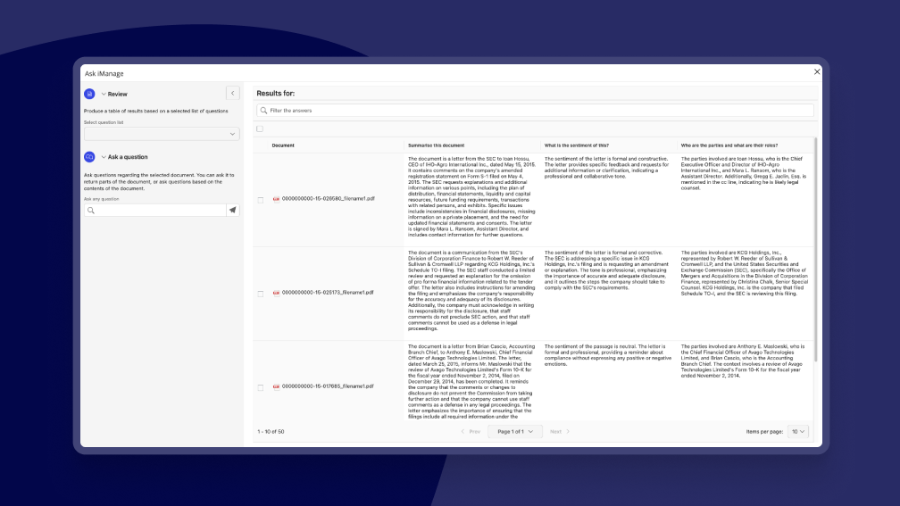 iManage Knowledge Work Platform | Platform native AI | iManage